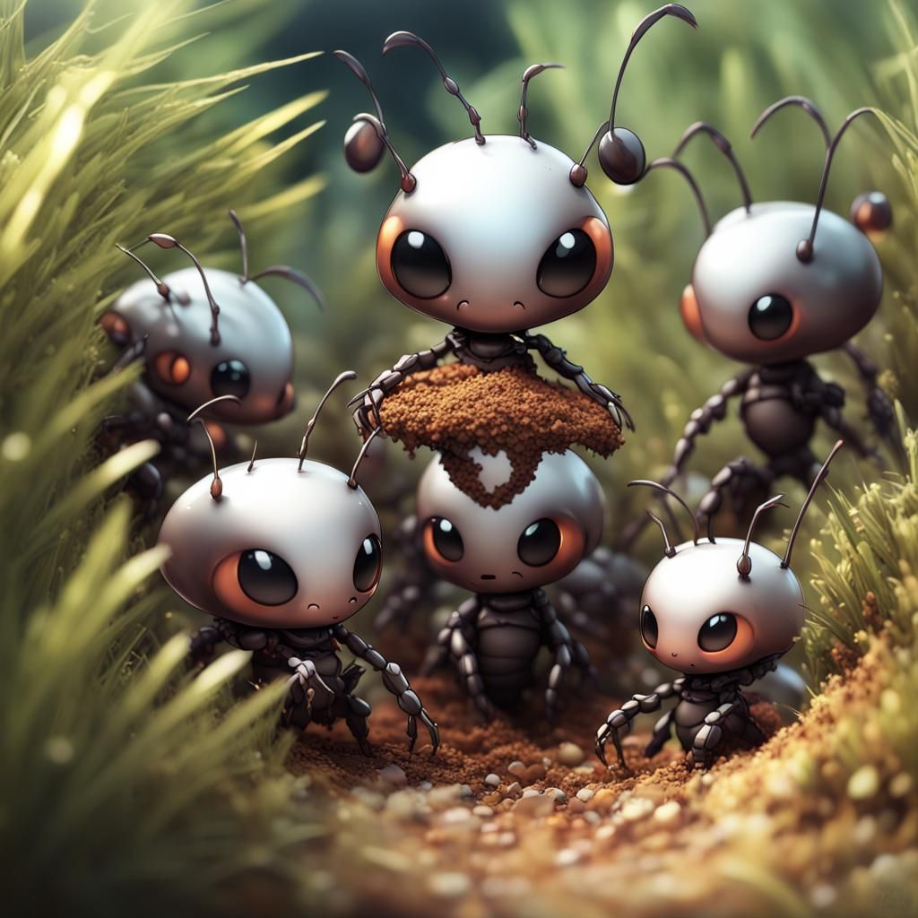 chibi ants on their way home - AI Generated Artwork - NightCafe Creator