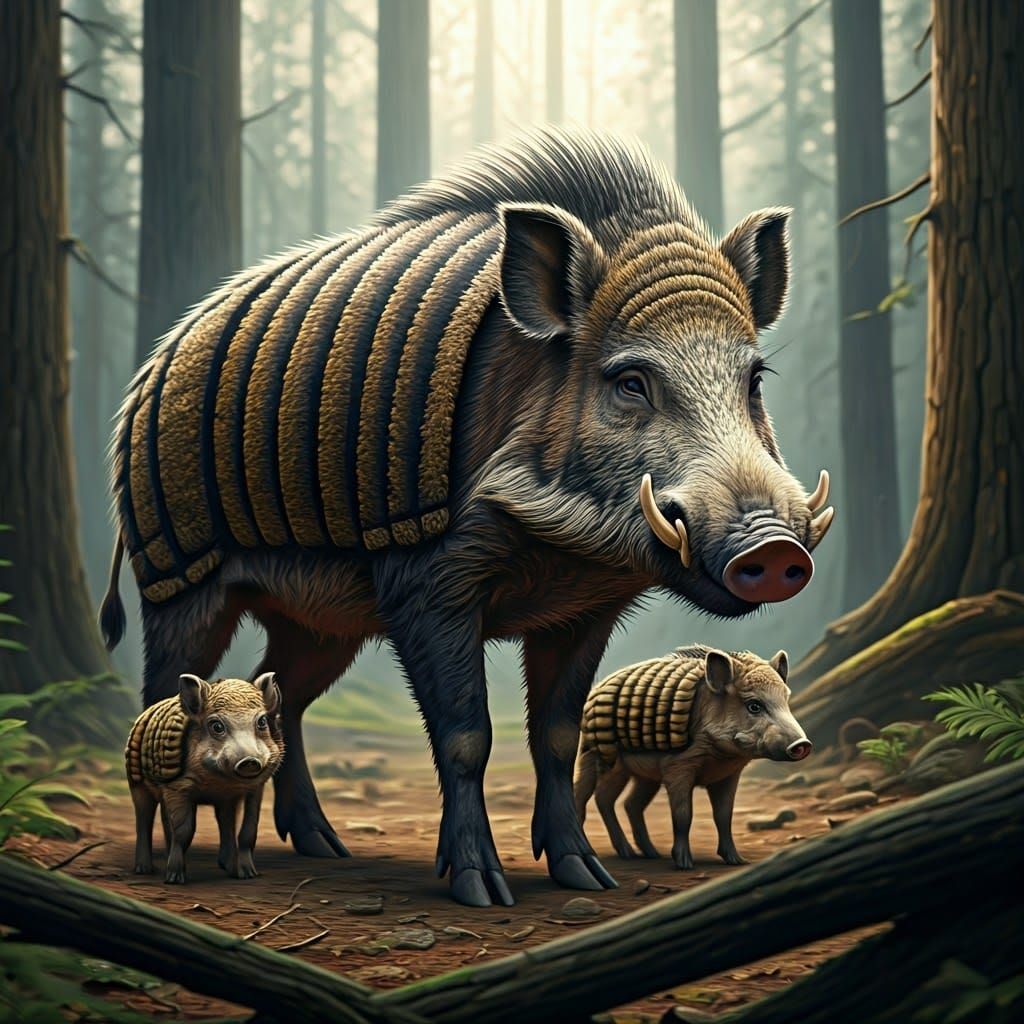 Extinct animal Armoured Boar family