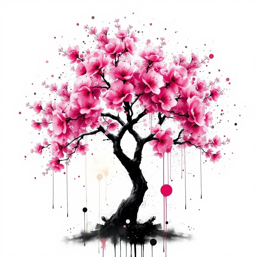 Sakura tree art- Daily challenge #745 - NightCafe