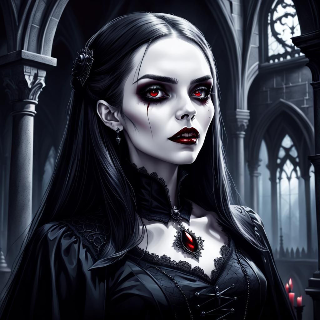 Dramatically Lit Female Vampire (Starlight XL) - AI Generated Artwork ...