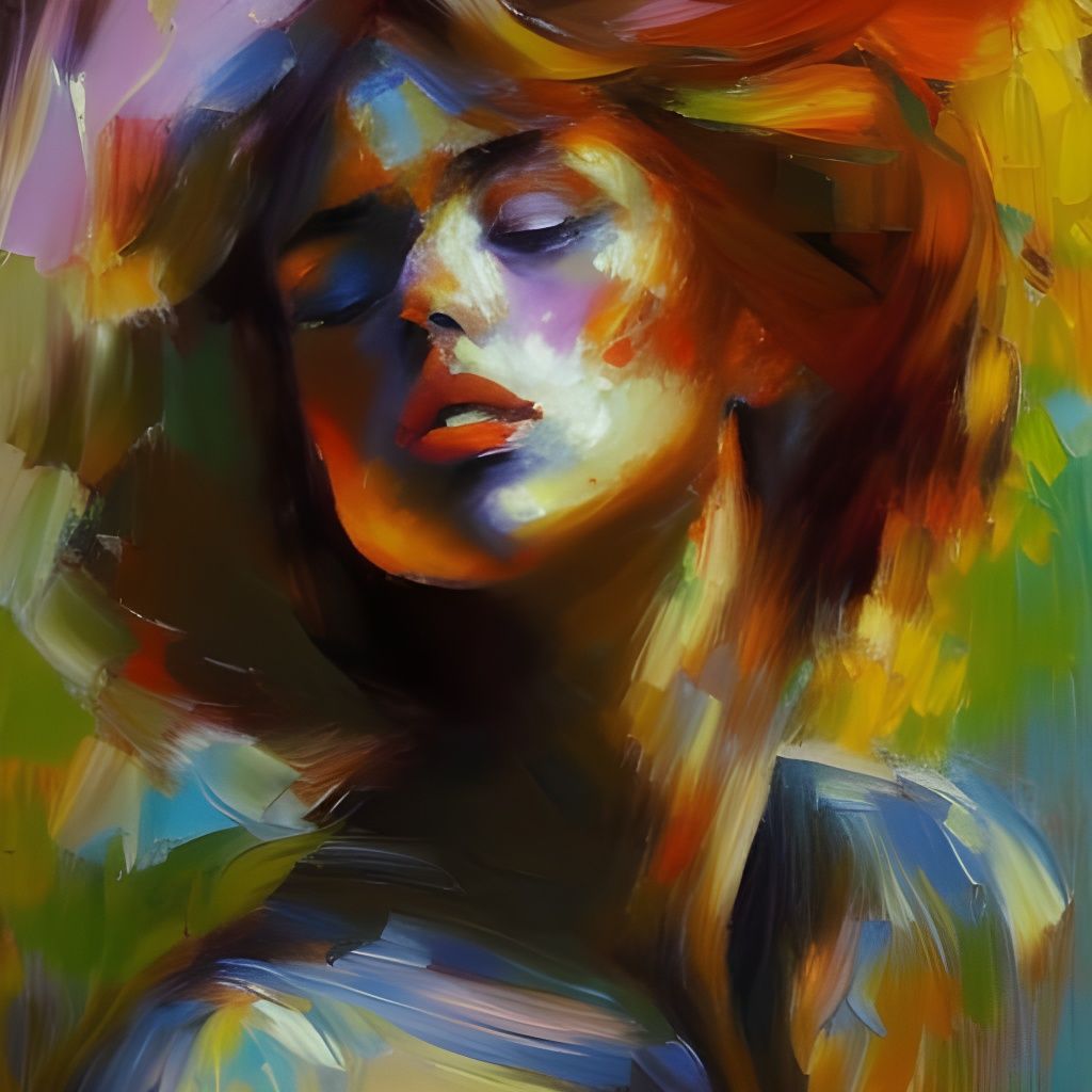 Painterly - Beautiful Woman (IV) - AI Generated Artwork - NightCafe Creator