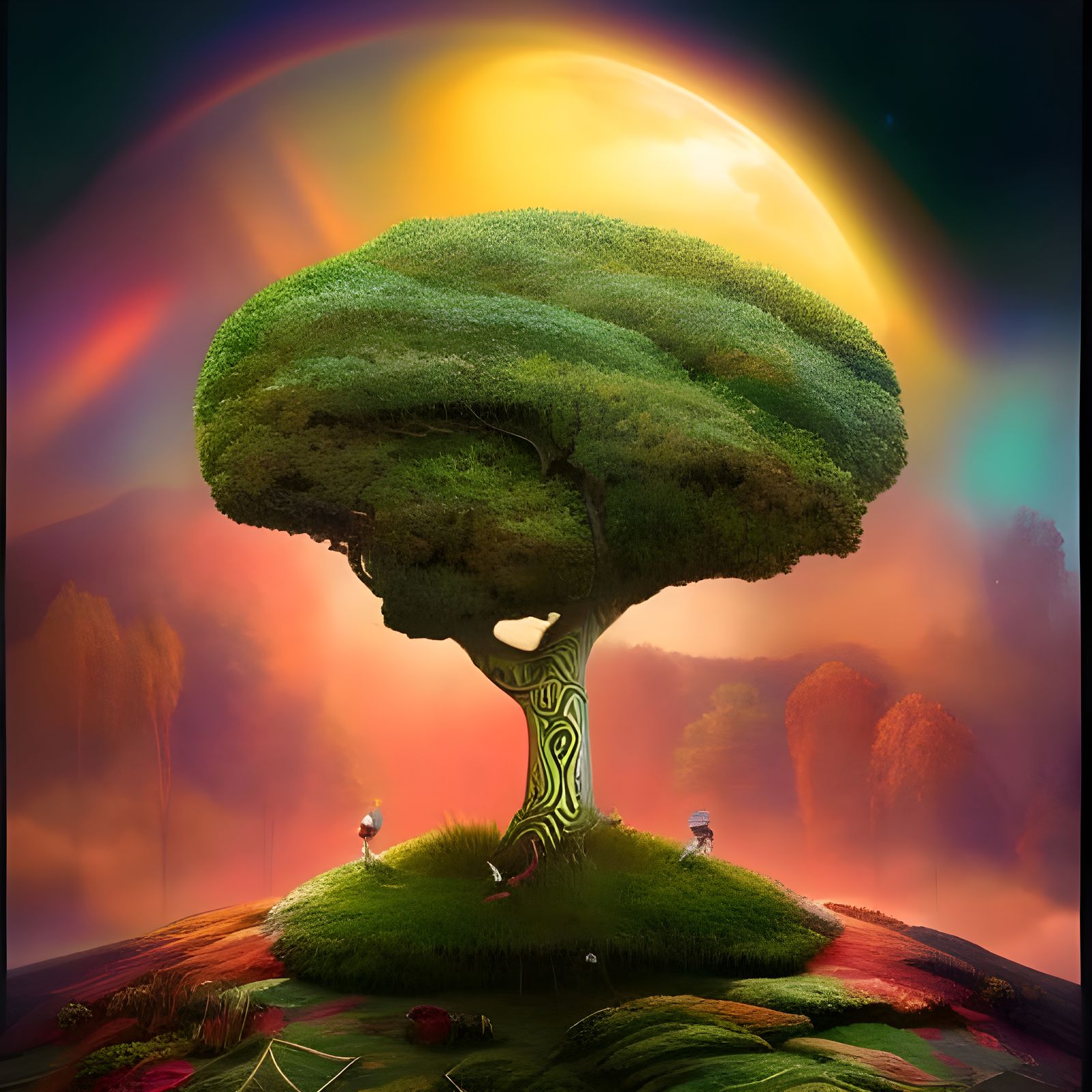 Lunar Tree - AI Generated Artwork - NightCafe Creator