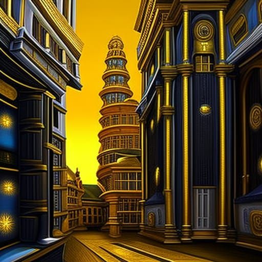 Golden building§§ - AI Generated Artwork - NightCafe Creator