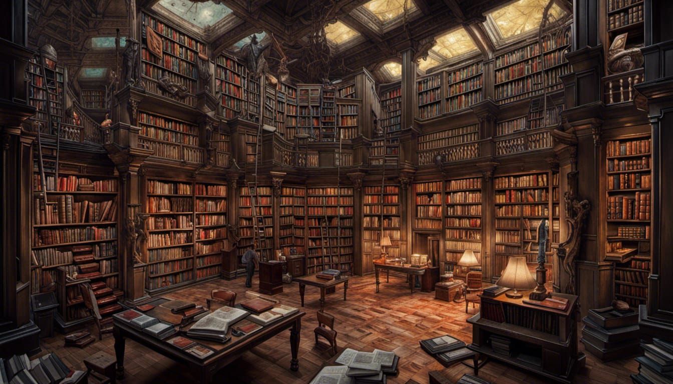 Horror, library study, by Christopher Lovell, Ian Miller, Dariusz ...