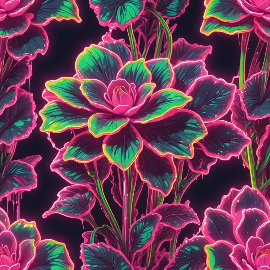 Slime Covering a Flower - AI Generated Artwork - NightCafe Creator