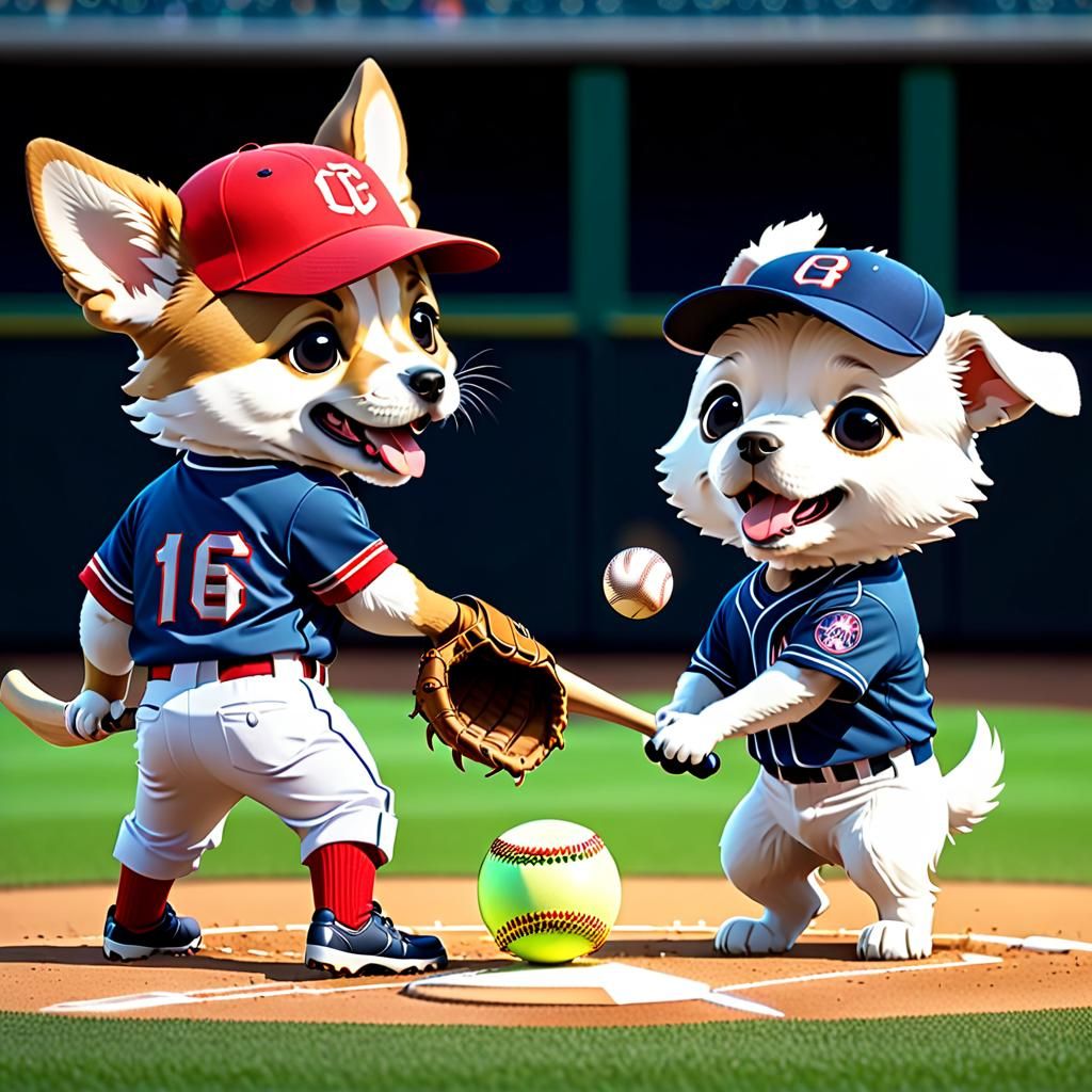 Baseball Dogs - AI Generated Artwork - NightCafe Creator