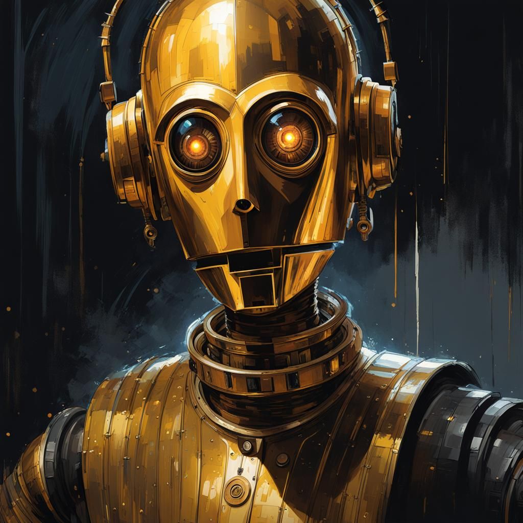 C3PO Portrait - AI Generated Artwork - NightCafe Creator