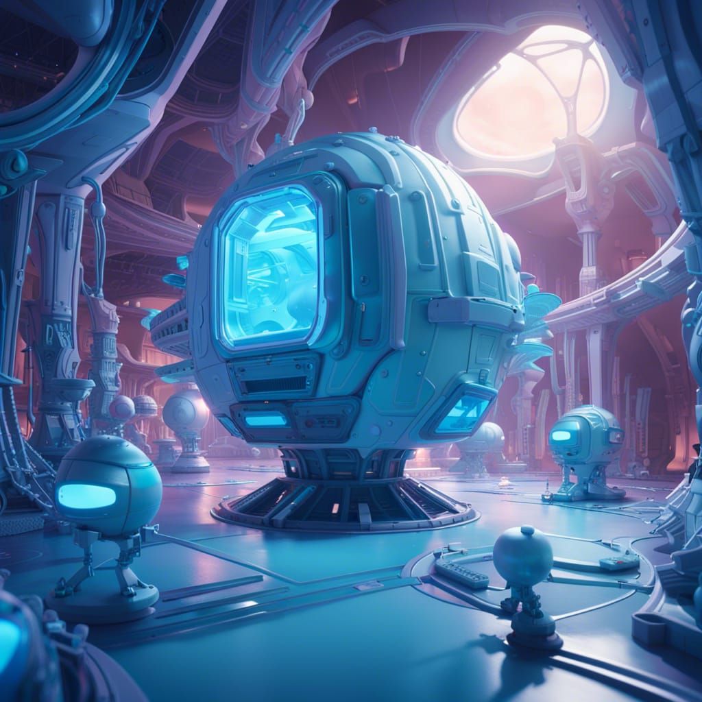 A glacial space station full of aliens - AI Generated Artwork ...