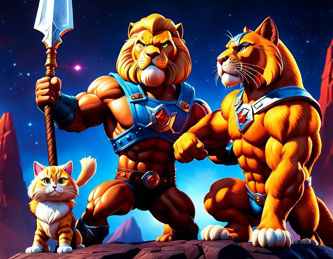 When He-Man and Battlecat fusion - AI Generated Artwork - NightCafe Creator