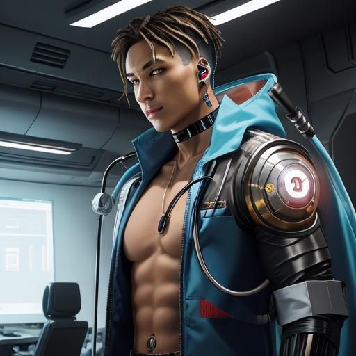 Cyborg doctor with stethoscope - AI Generated Artwork - NightCafe Creator