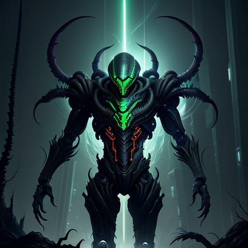 Predator-Protoss Hybrid - Biomechanical Cyborg Emerges in Da...