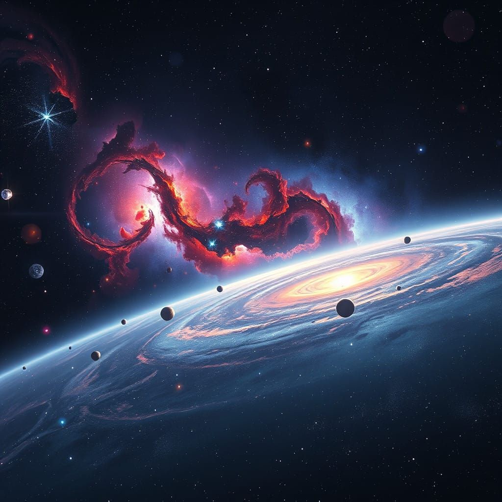 stars in a galaxy - Galactic Odyssey in Hyper-Realistic Digi...