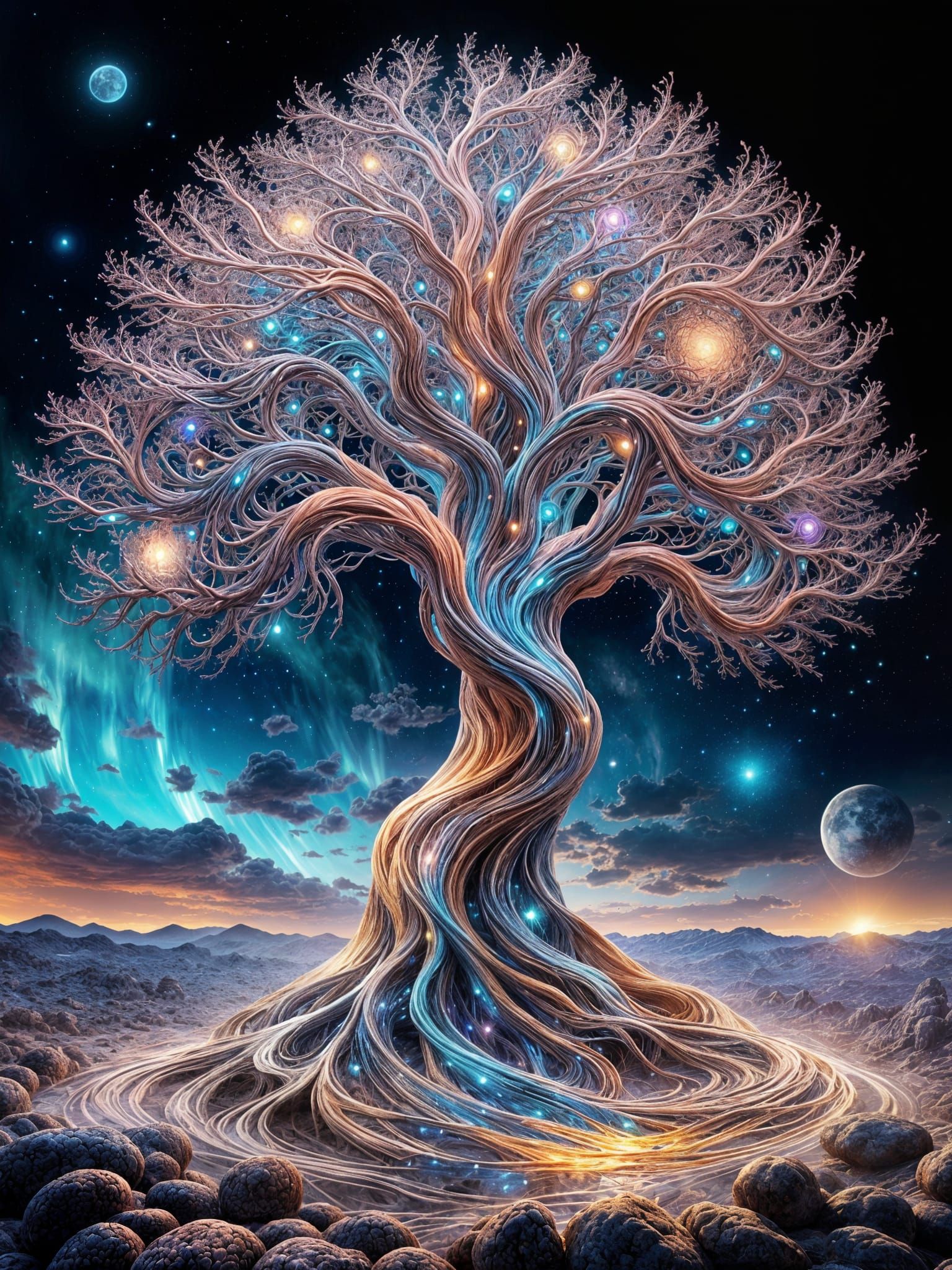 Cosmic Tree of Life - Cosmic Tree of Life in Maximalist Phot...