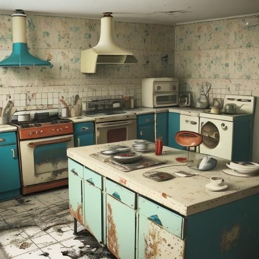 Fallout Kitchen - AI Generated Artwork - NightCafe Creator