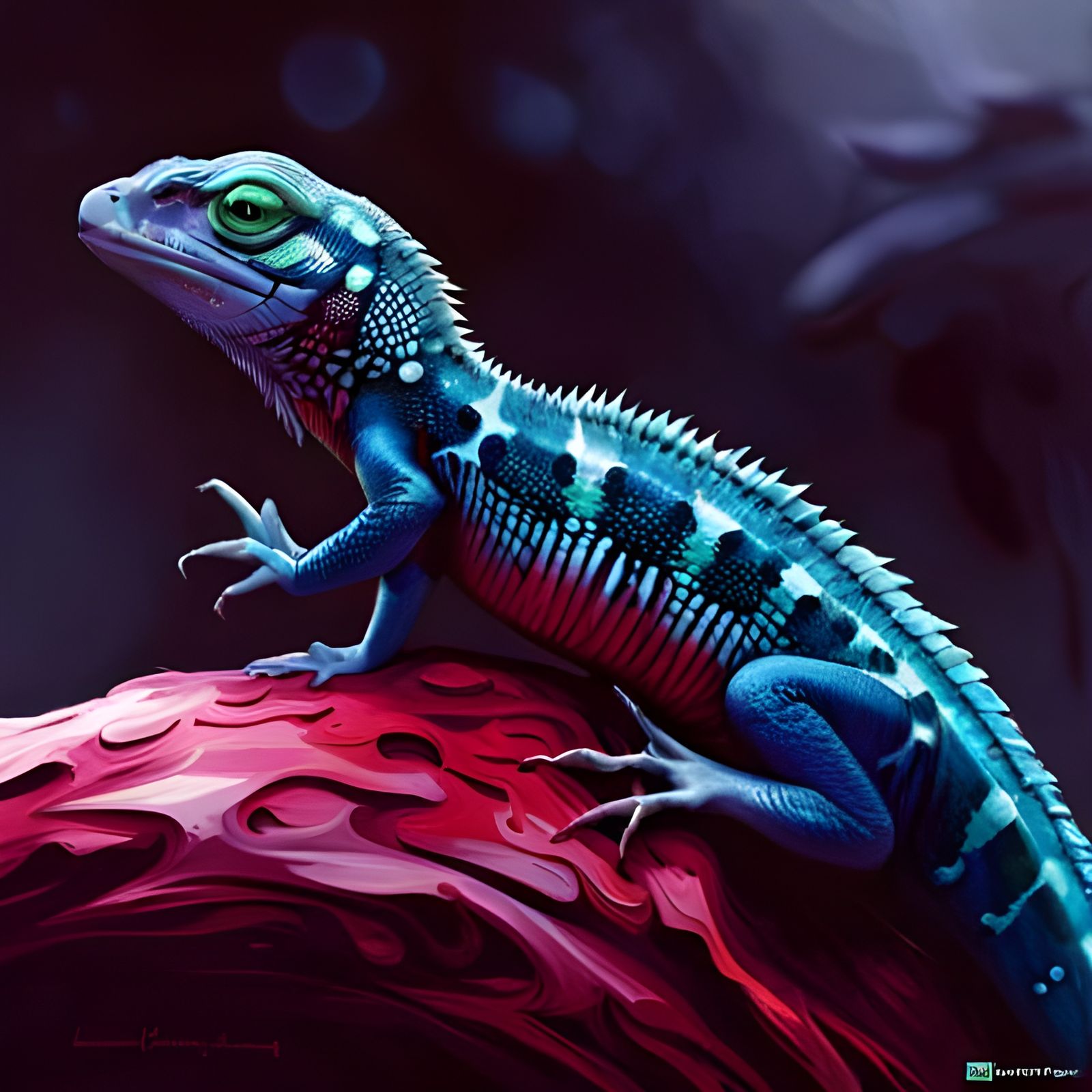 Blue lizard - AI Generated Artwork - NightCafe Creator