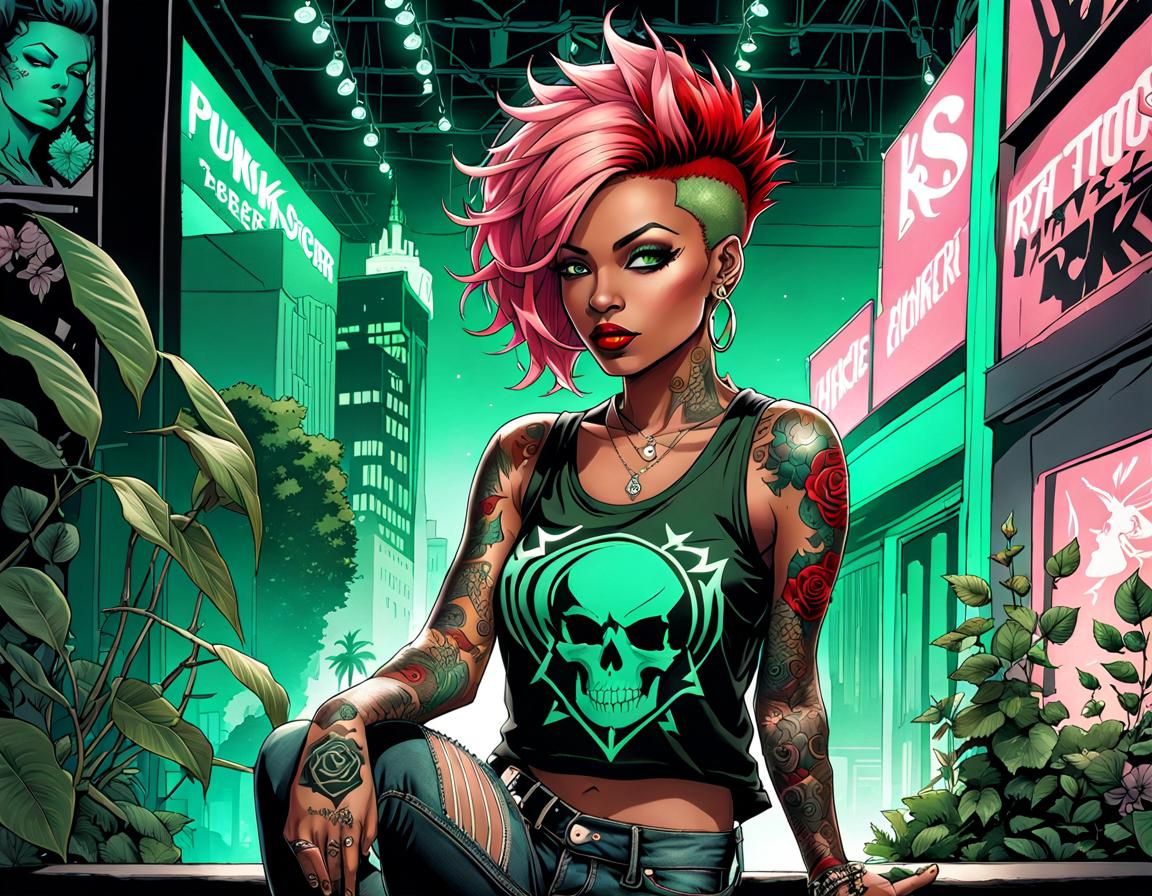 Rose Punk (2) - AI Generated Artwork - NightCafe Creator
