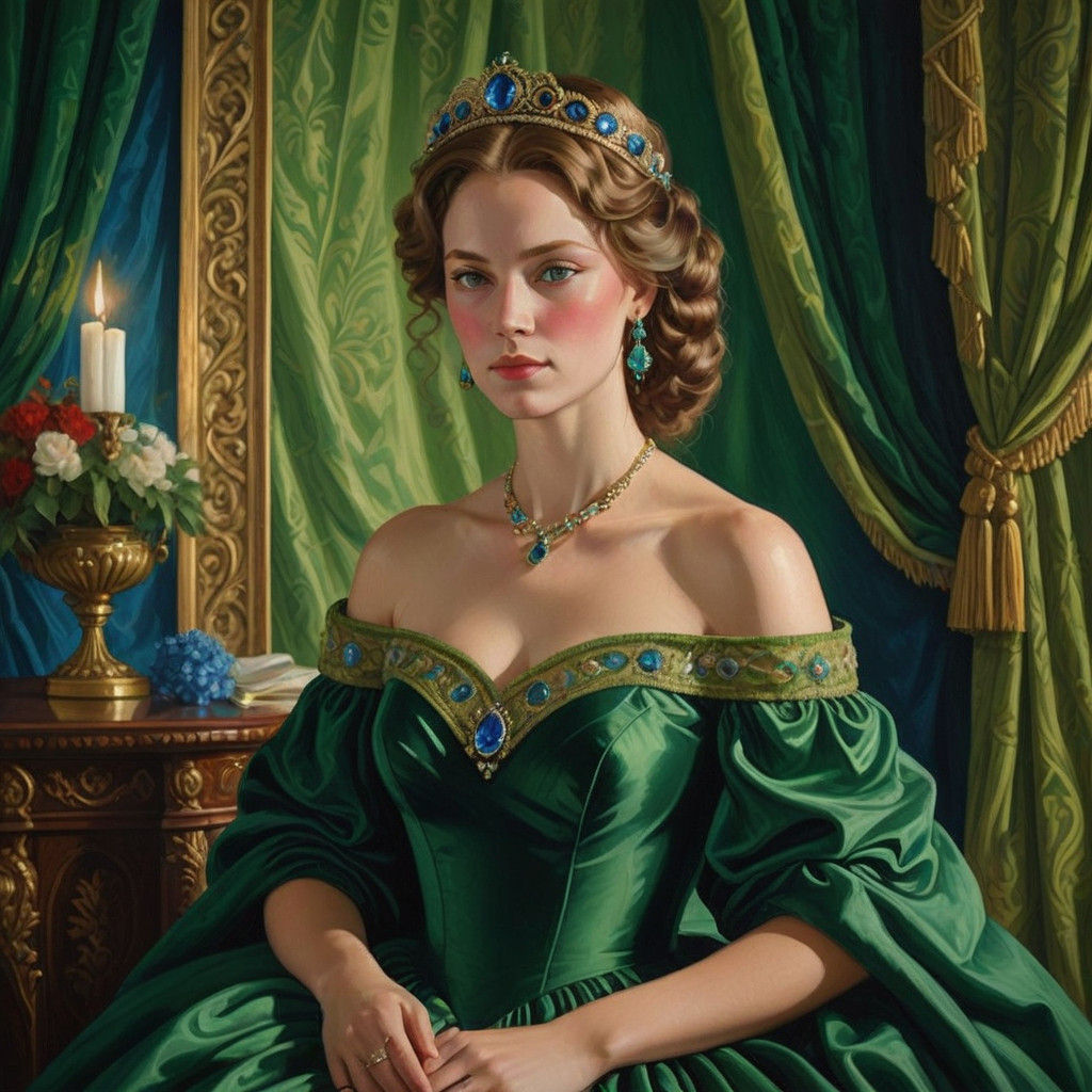 Gorgeous Woman in Opulent Russian Realism Style - AI Art