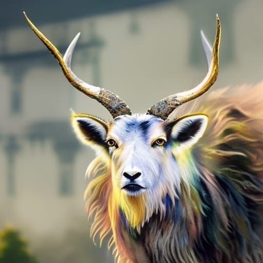 Beautiful White Magnificent Markhor, - AI Generated Artwork - NightCafe ...