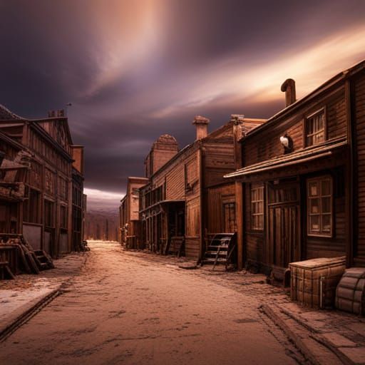 Old West ghost town, 8k resolution, a masterpiece, 35mm, hyperrealistic ...