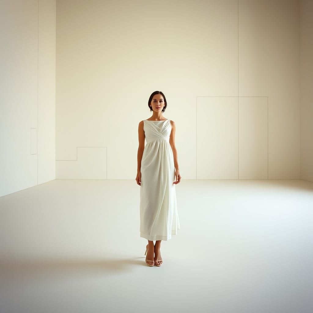 Serene Enigma in a Minimalist Realm - AI Art