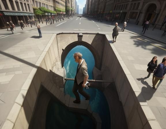 The Crevasse by Edgar Mueller, Trompe-l'oeil illusion, sidewalk ...