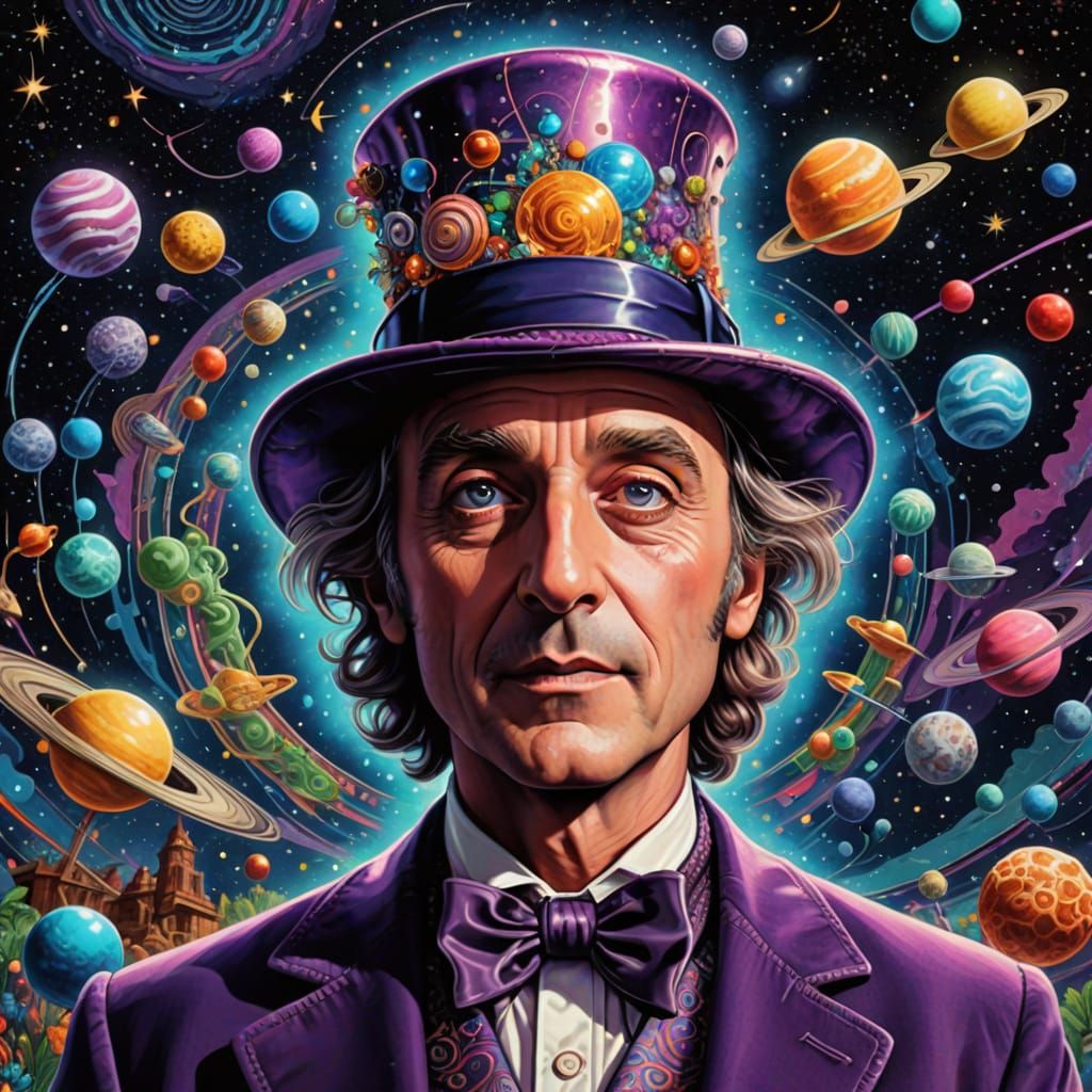 wonka hat - Surreal Cosmic Wonka Hat in Holographic Astral ...