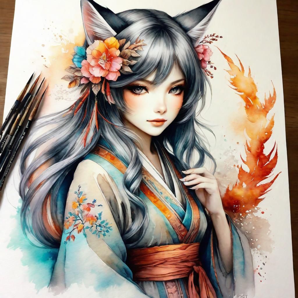 Kemonomimi girl, breathtaking 10k resolution high res, stunning ...