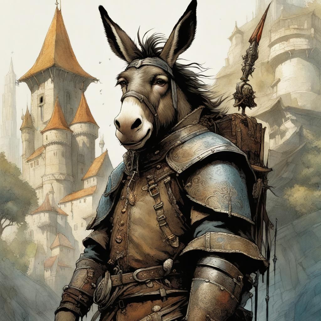 Medieval Donkey - AI Generated Artwork - NightCafe Creator