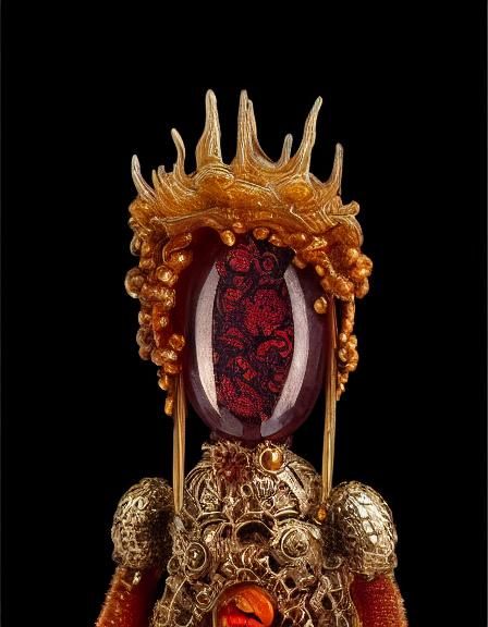 faceted face Haeckel installation embroidery amanita muscaria audrey ...