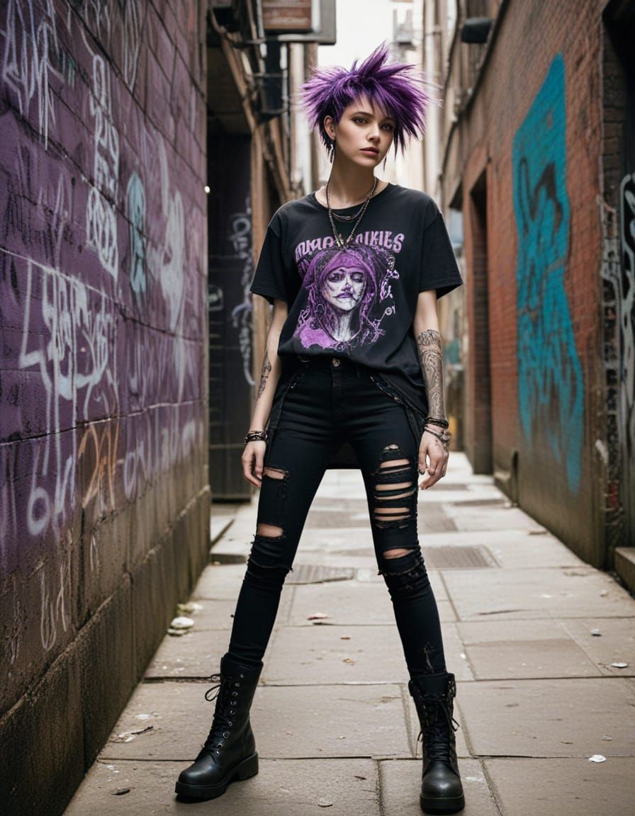 Ina (character test 2) - Punk Sorceress Casting a Spell in G...