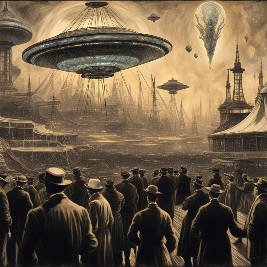 Early 1900s Vintage Rotoscope of a Aliens descending on the Worlds Fair ...