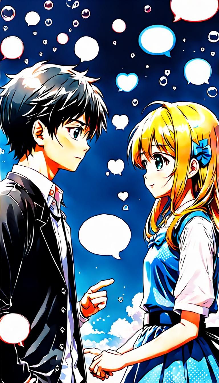 Romantic Manga Chat Bubbles - AI Generated Artwork - NightCafe Creator