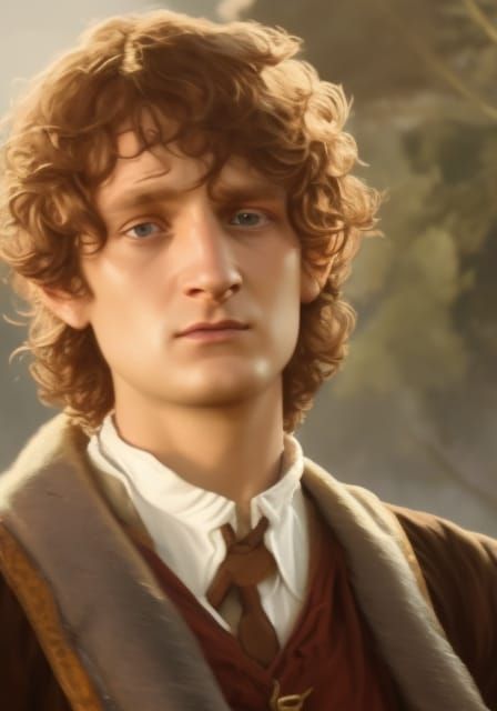 Frodo Baggins, head and shoulders portrait, 8k resolution concept art ...