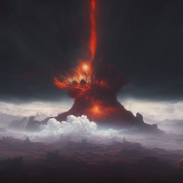erupting volcano - AI Generated Artwork - NightCafe Creator