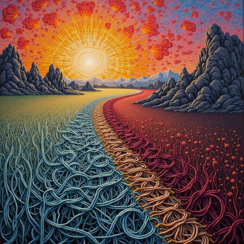 A Tapestry of Life Unravels and Reweaves - AI Art