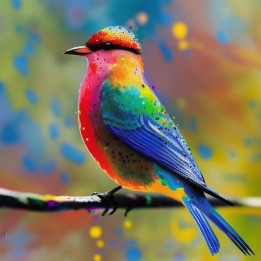 Paint-Splattered Bird - AI Generated Artwork - NightCafe Creator