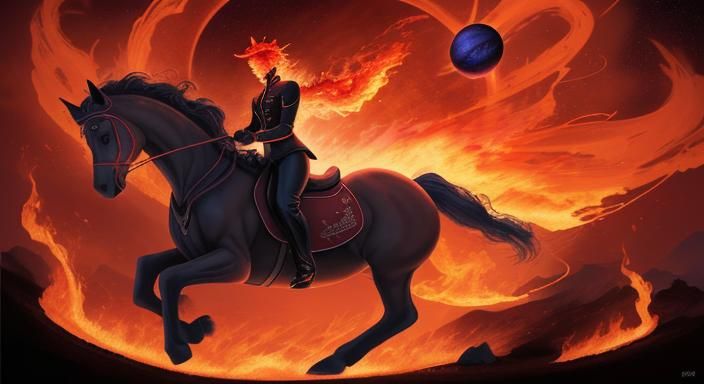 Planet Mr Brett Ellis the Fire Horse - AI Generated Artwork - NightCafe ...