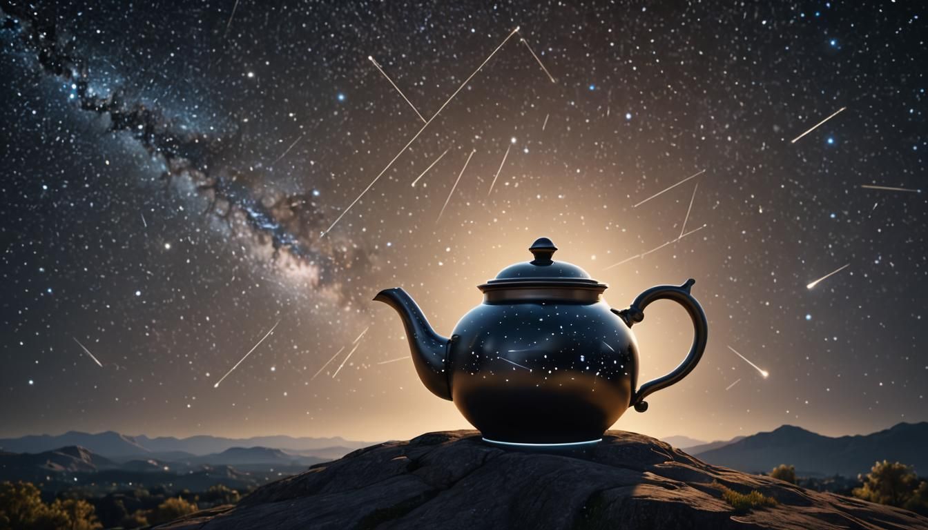 Sky with the well-defined constellation Sagittarius. 8 prominent stars ...