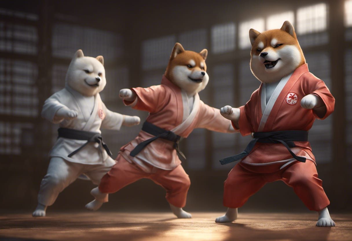 Shiba-inu practicing karate - AI Generated Artwork - NightCafe Creator