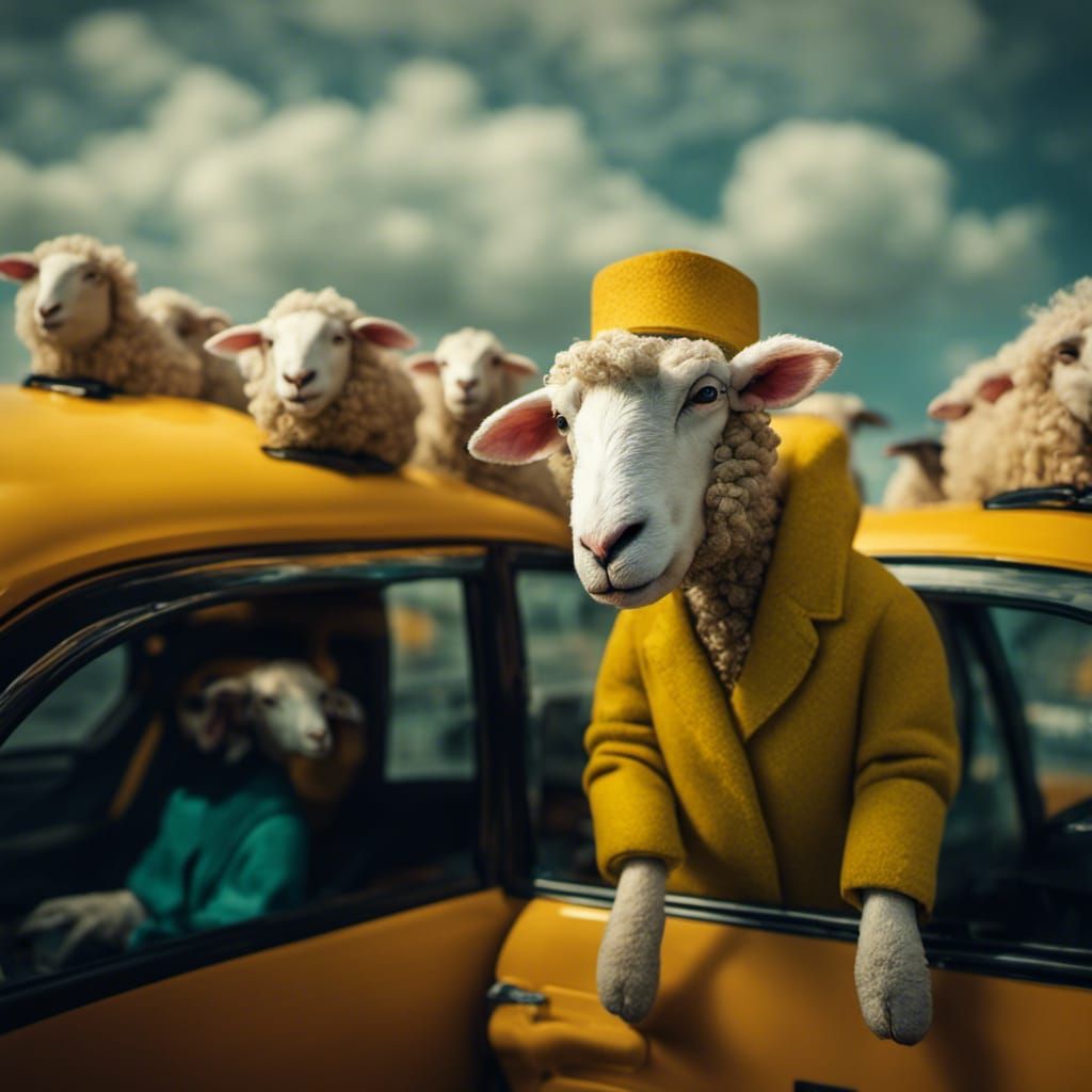 This taxi is only for sheep, Sir! - AI Generated Artwork - NightCafe ...