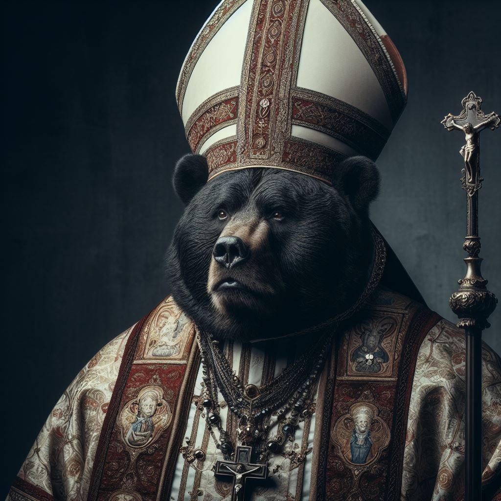 Dark Pope Obese Bear - AI Generated Artwork - NightCafe Creator