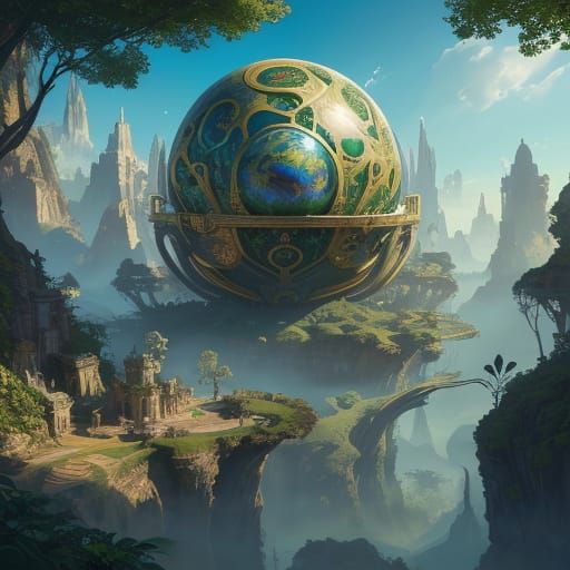 Gluben Monastery - Vibrant Fantasy Cityscape in Art Nouveau ...