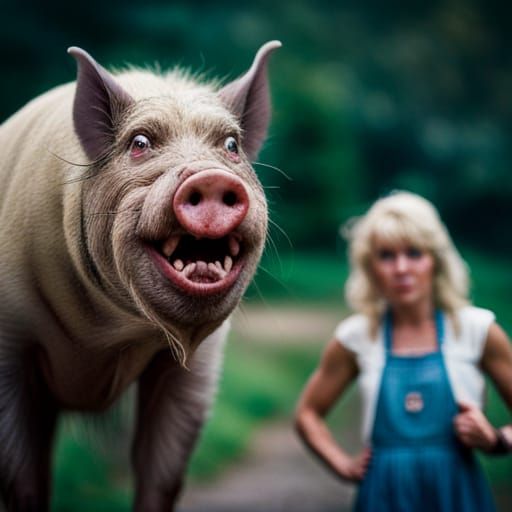 Giant Man-Eating Pig - AI Generated Artwork - NightCafe Creator