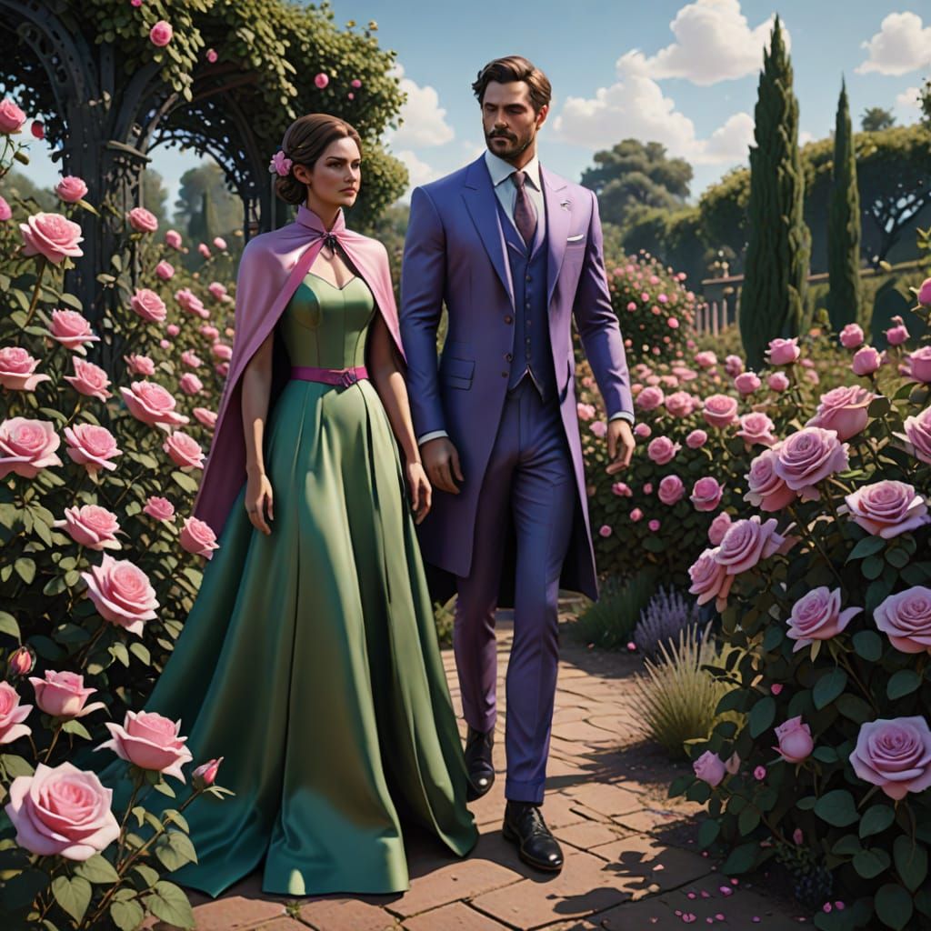 The image is of (a man) and (a woman) standing in different sections of ...