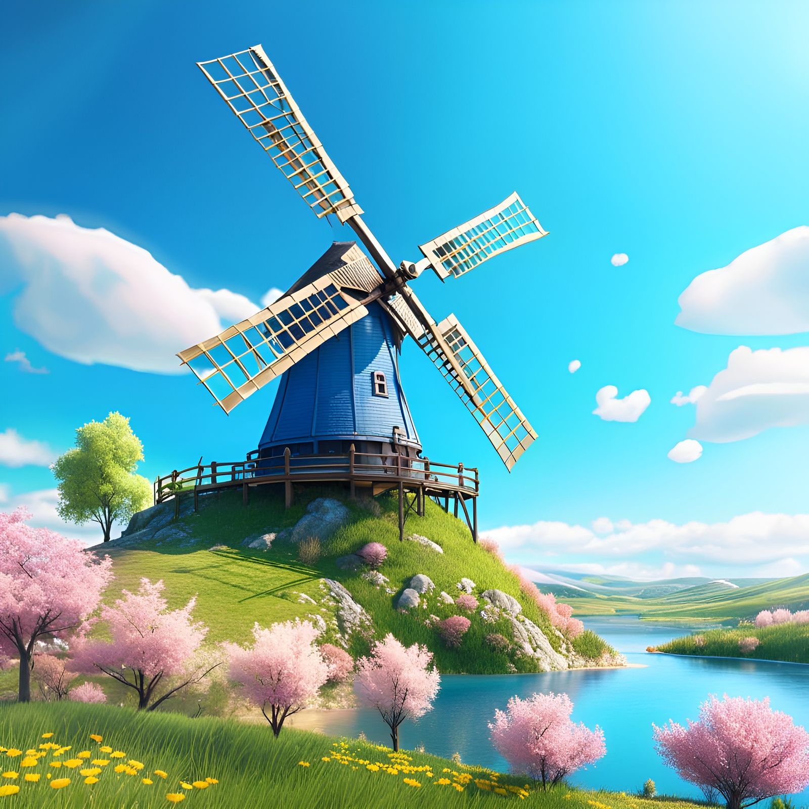Windmill Hill - AI Generated Artwork - NightCafe Creator