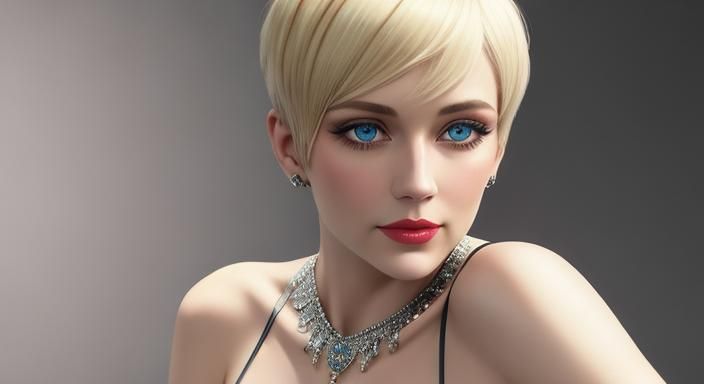 elegant 1920s flapper girl, blonde blue eyes hair, full length body, in ...