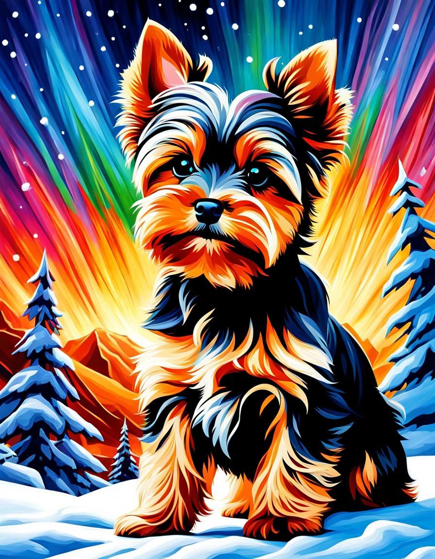 Party Yorkie - AI Generated Artwork - NightCafe Creator