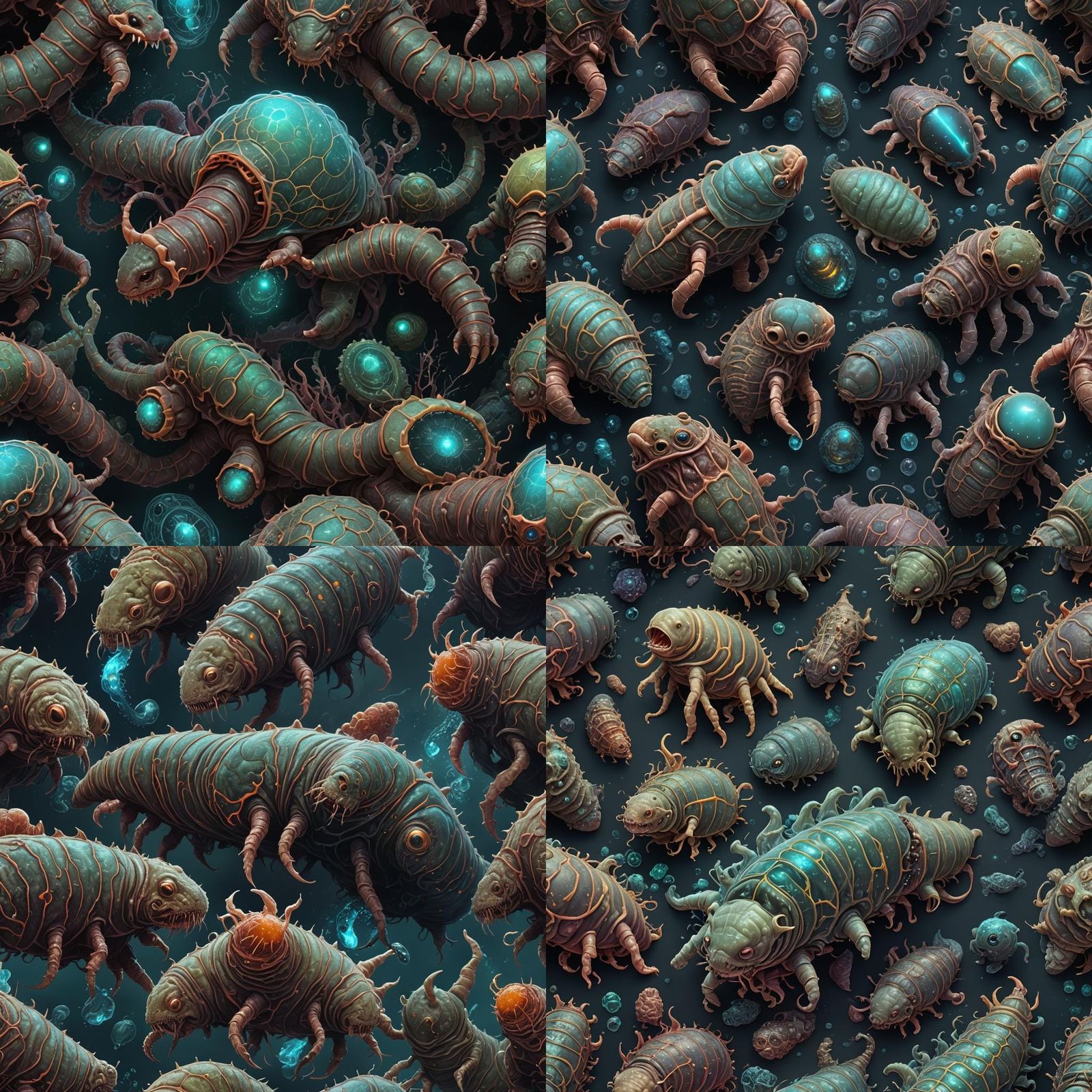 Demonic Bioluminescent extraterrestrial parasite Tardigrade - AI Generated Artwork - NightCafe ...