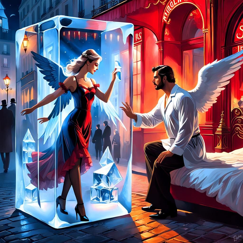 Ethereal duality, the whole following scene is encased in a huge ice ...