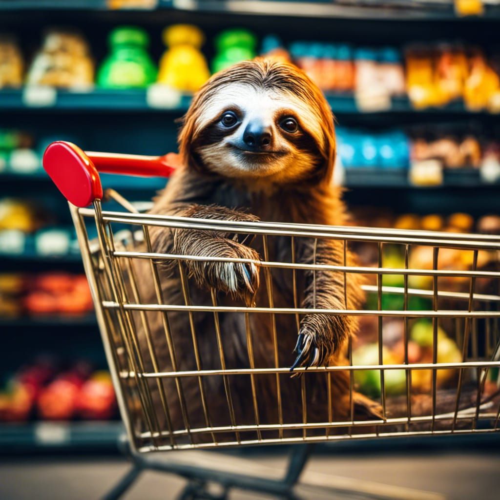 Sloth shopping - AI Generated Artwork - NightCafe Creator
